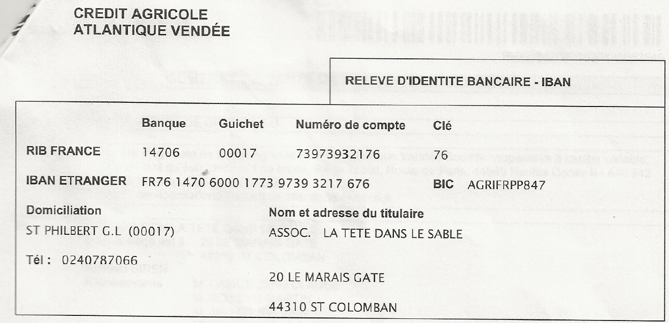 Adhérer (chèque, virement) – La tête dans le sable